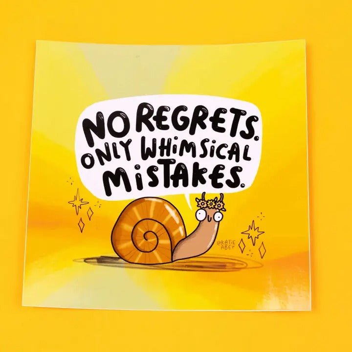 No Regrets Snail Vinyl Stickers - Spiffy - The Happiness Shop