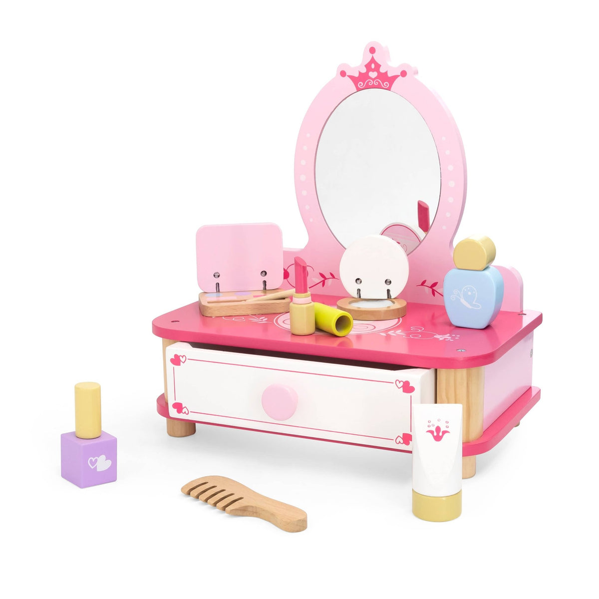 Table Top Make Up Set and Dressing Box - Wooden Role Play Set - Spiffy ...